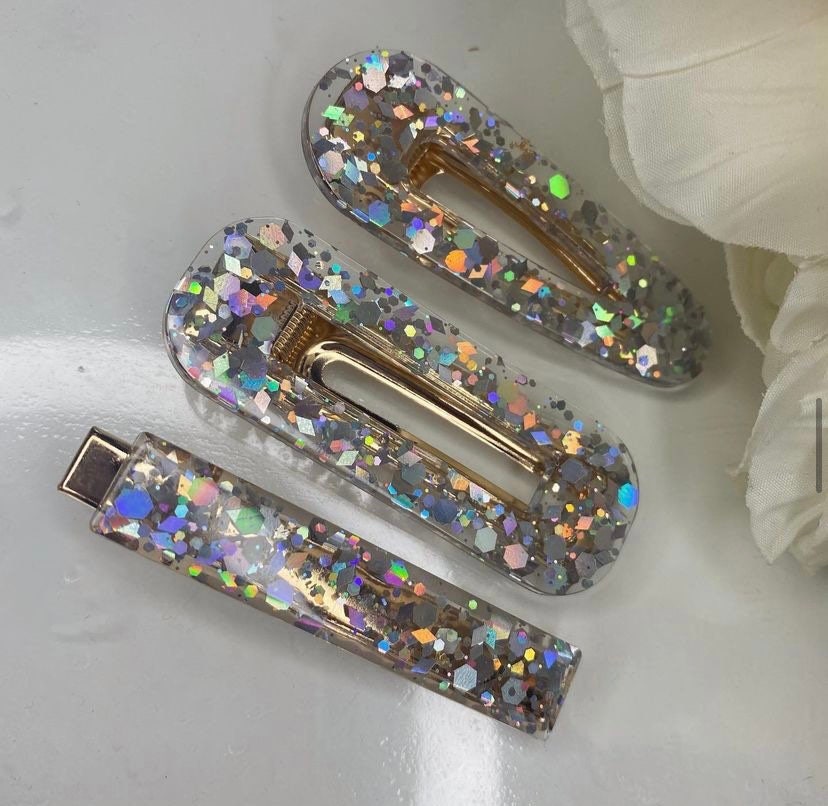 Trío de clip de pelo de resina - Etsy España