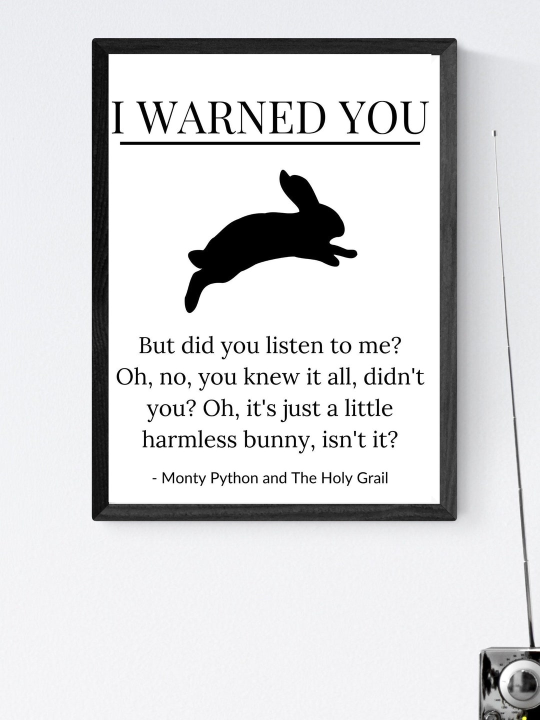 I WARNED YOU About That Rabbit Monty Python Quote Digital - Etsy