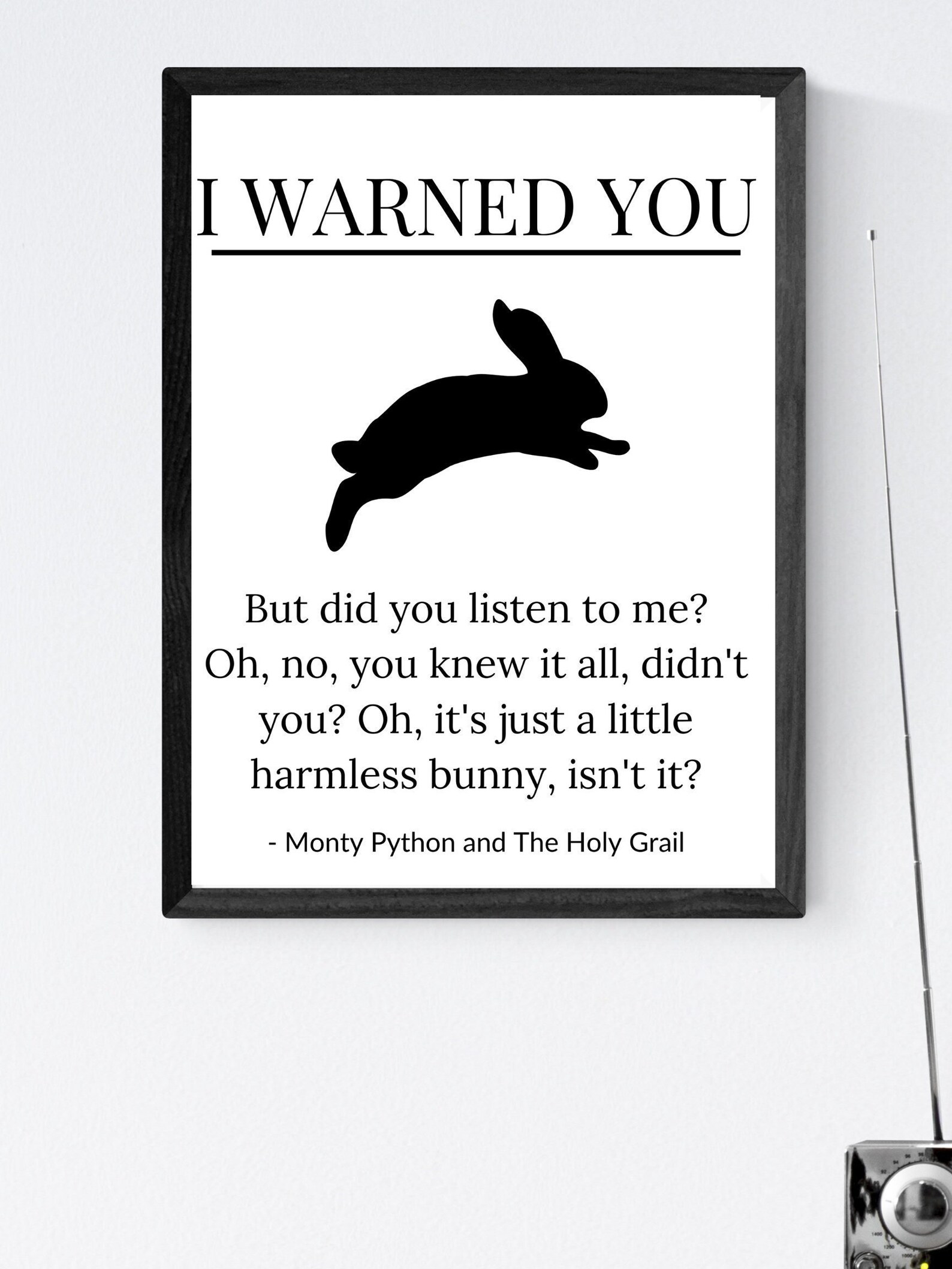 I WARNED YOU About That Rabbit Monty Python Quote Digital - Etsy