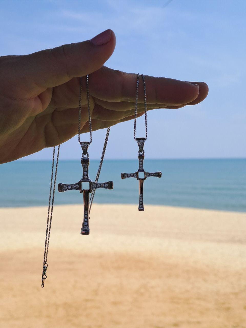 925 STERLING SILVER Fast and Furious Cross Necklace Custom Cross ...