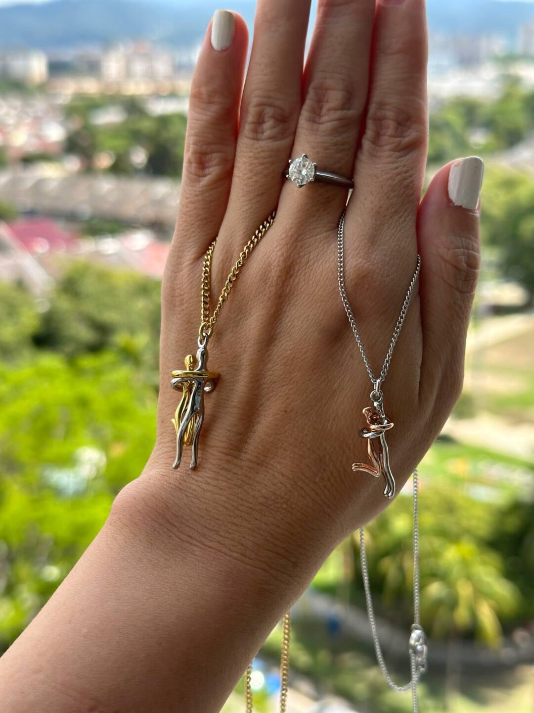 Couple Hug Necklace, Dancing Couple Pendant, Necklace Hugging Couple ...