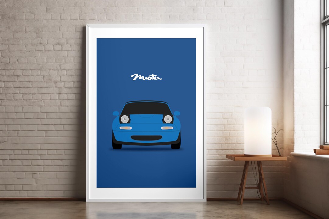 Mazda Miata MX-5 Poster - Marine Blue - Gift Idea for Miata Fans - Wall ...