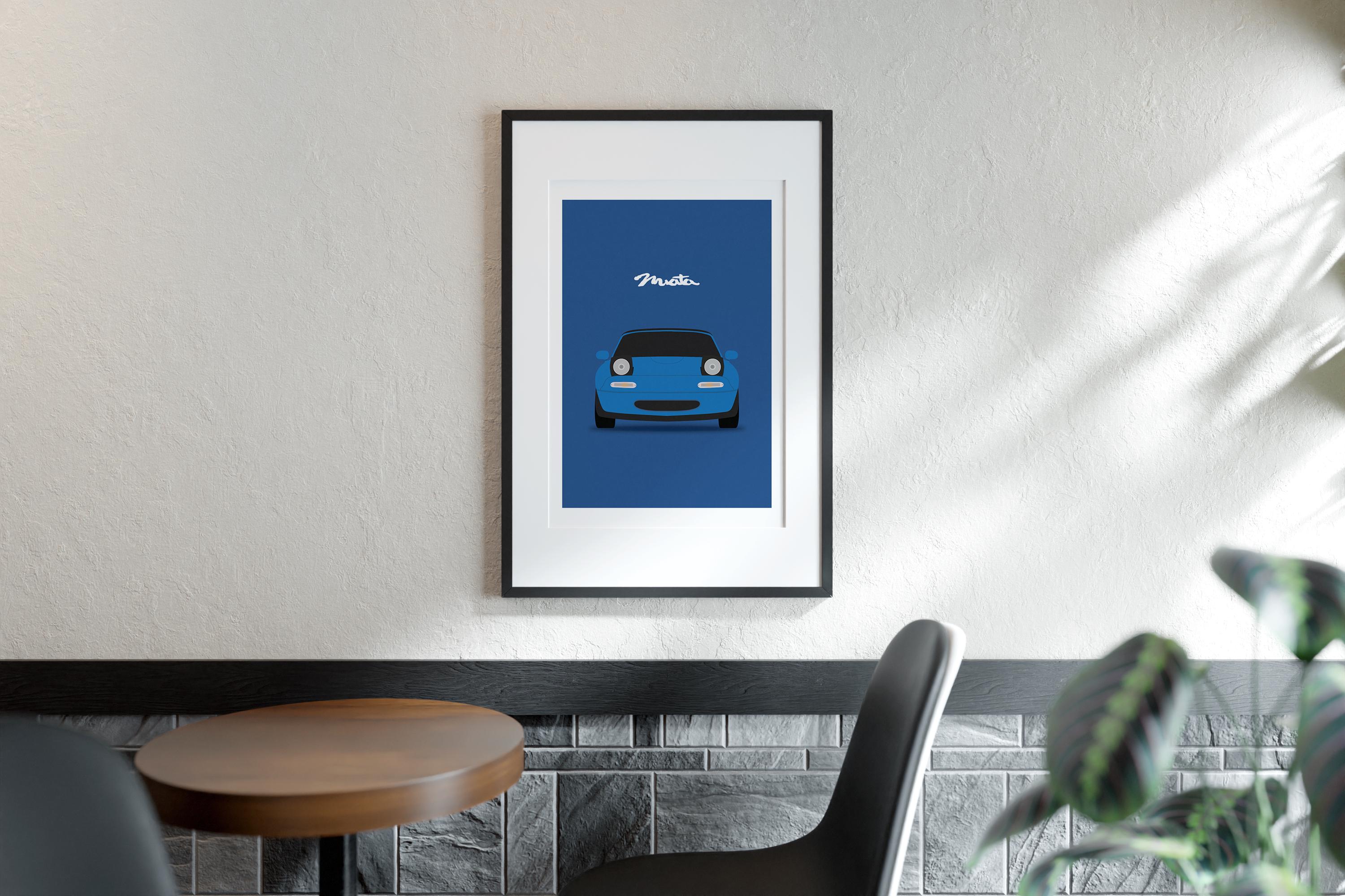Mazda Miata MX-5 Poster - Marine Blue - Gift Idea for Miata Fans - Wall ...