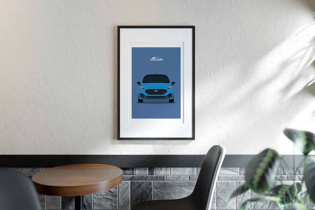 Ford Fiesta ST Poster Nitrous Blue Gift Idea for Ford Fans Wall Decor ...
