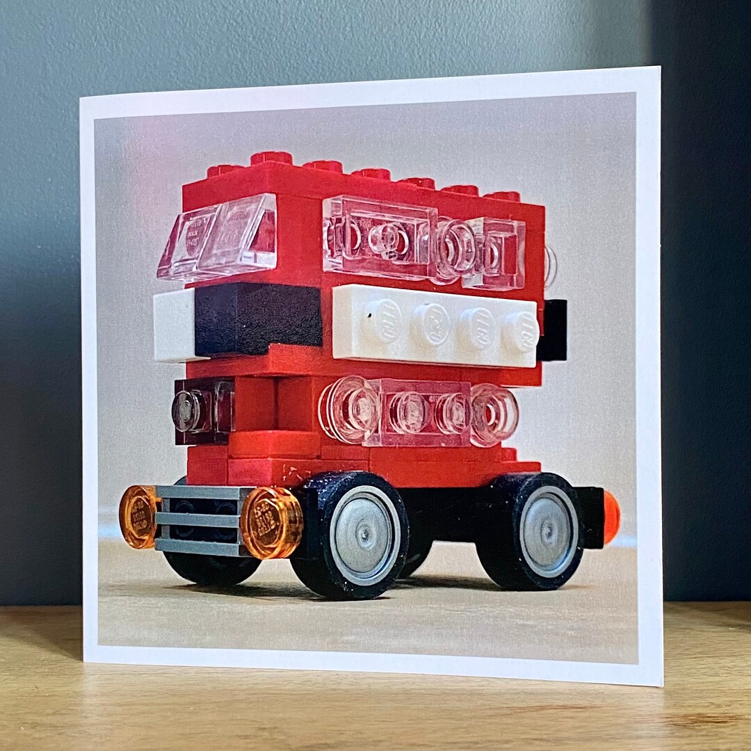 Brick Built London Bus Greetings Card - Etsy
