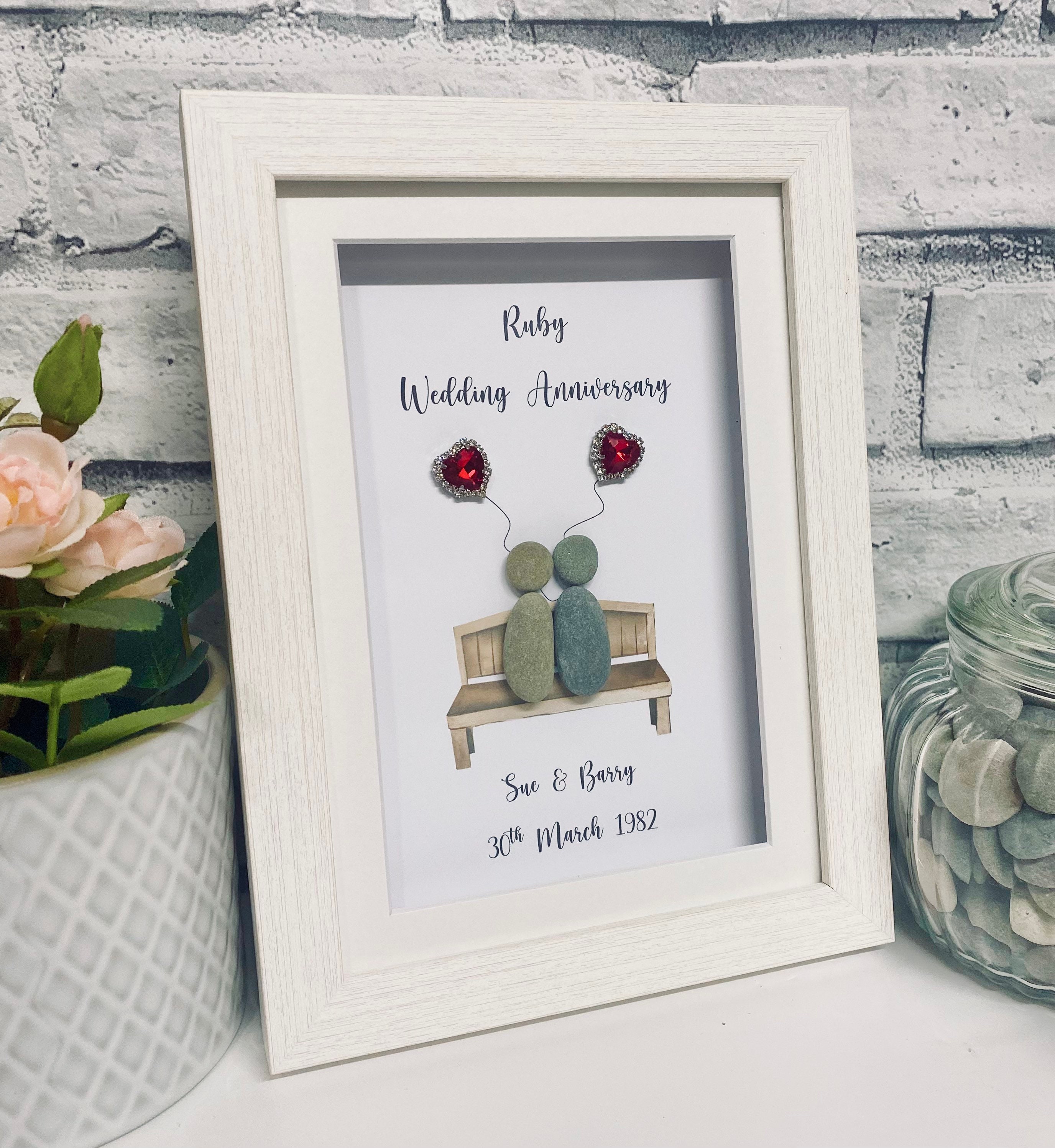 Ruby Wedding Anniversary Pebble Art Ruby Wedding Gift Ideas - Etsy UK