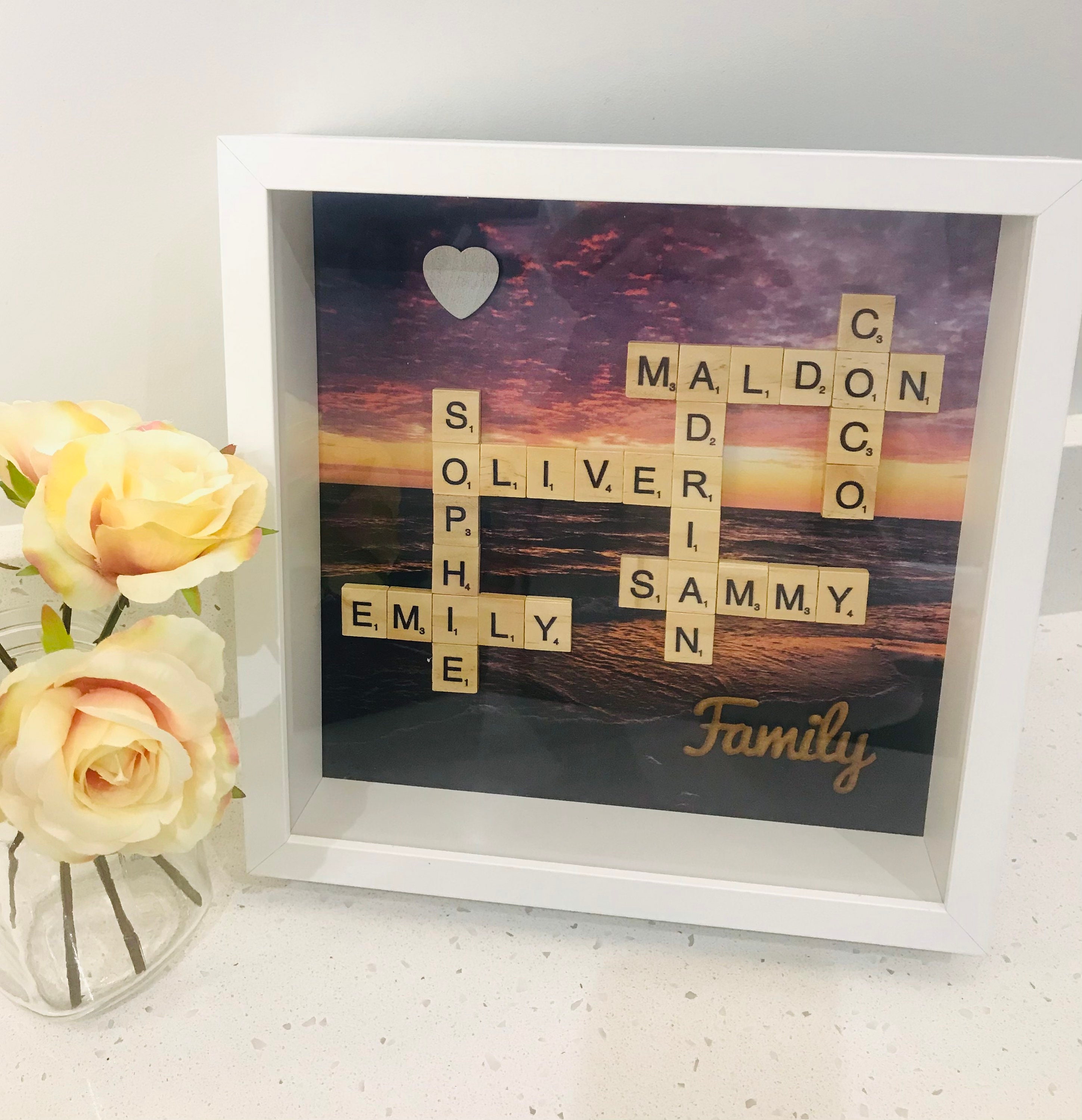 Personalised Family Scrabble Frame Personalised Gifts | Etsy