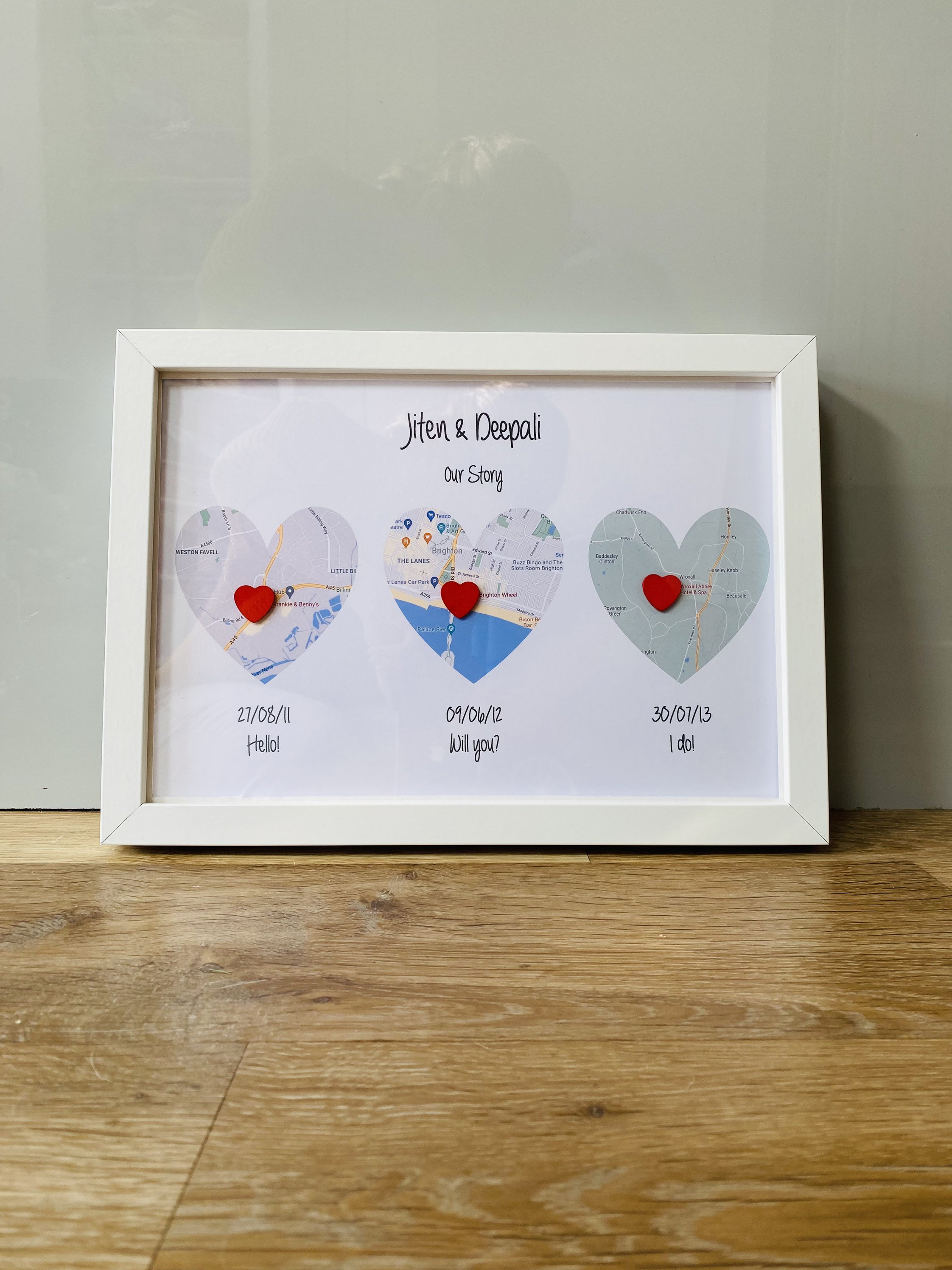 Personalised Anniversary Map Frame Special Location Frame - Etsy UK