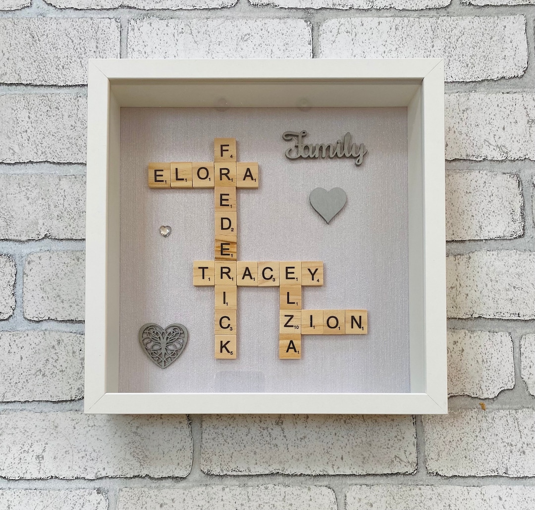 Family Scrabble Frame, Personalised Gifts, Family Gifts, Birthday Gift ...