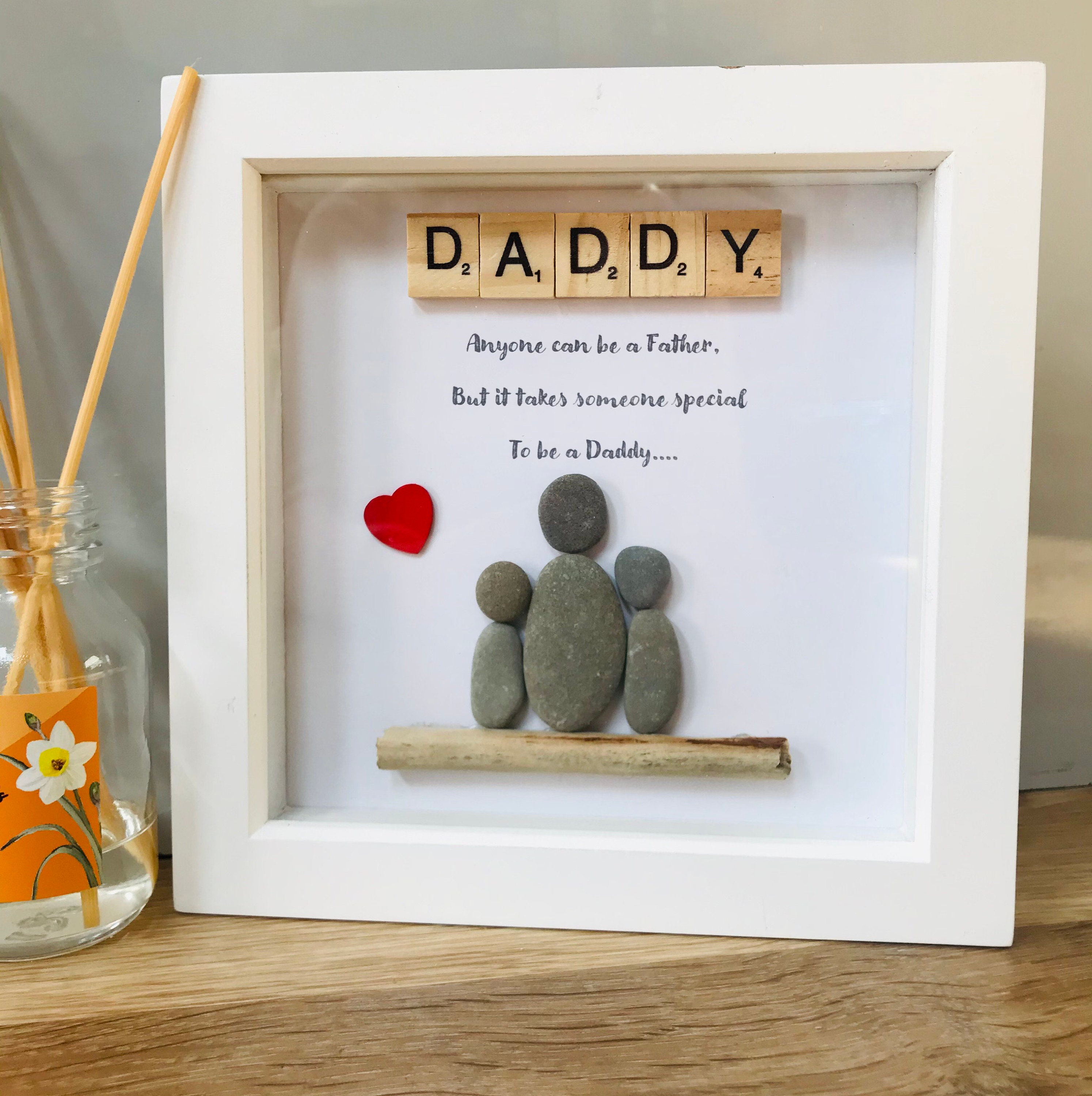 Fathers Day Gift Daddy Pebble Art Pebble Frame Gift | Etsy