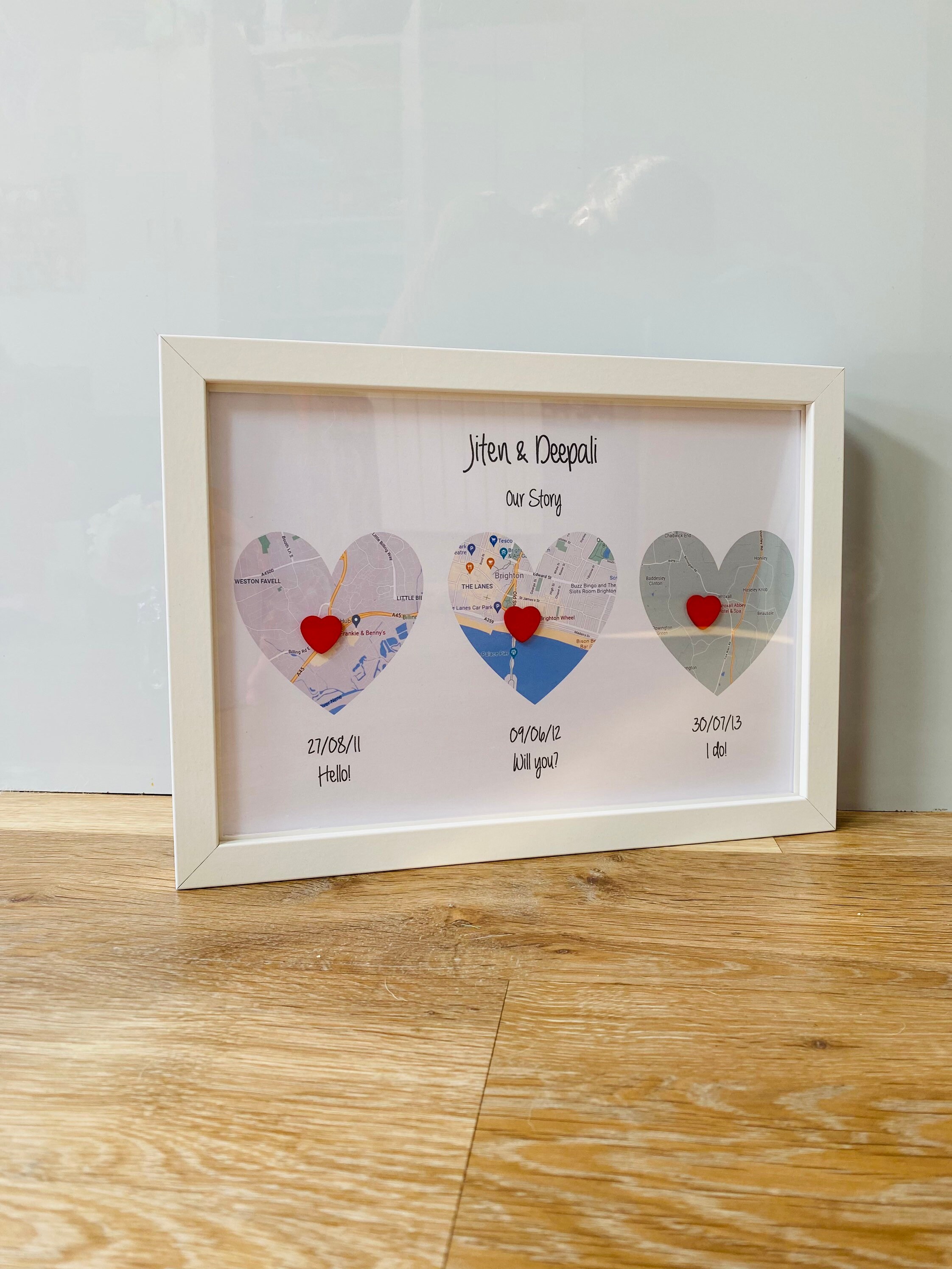 Personalised Anniversary Map Frame Special Location Frame - Etsy UK