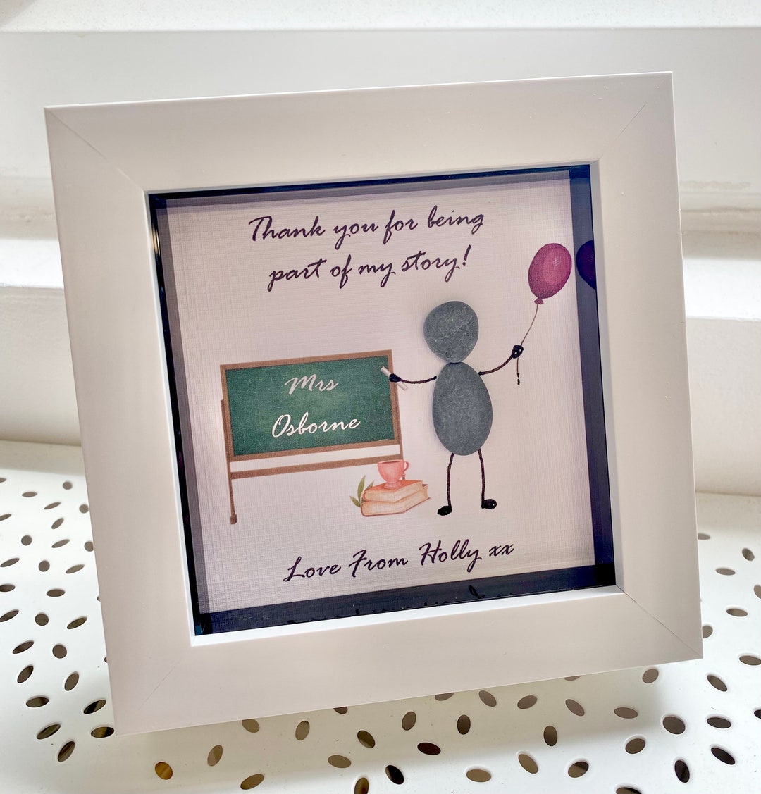 Teacher Gift - Thank You Teacher - Teacher Pebble Art - Personalised ...