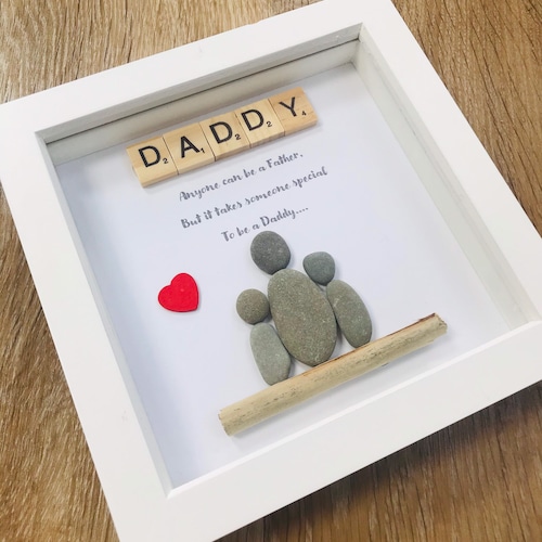 Personalised Fathers Day Gift- Grandad Family Rocks Framed And ...