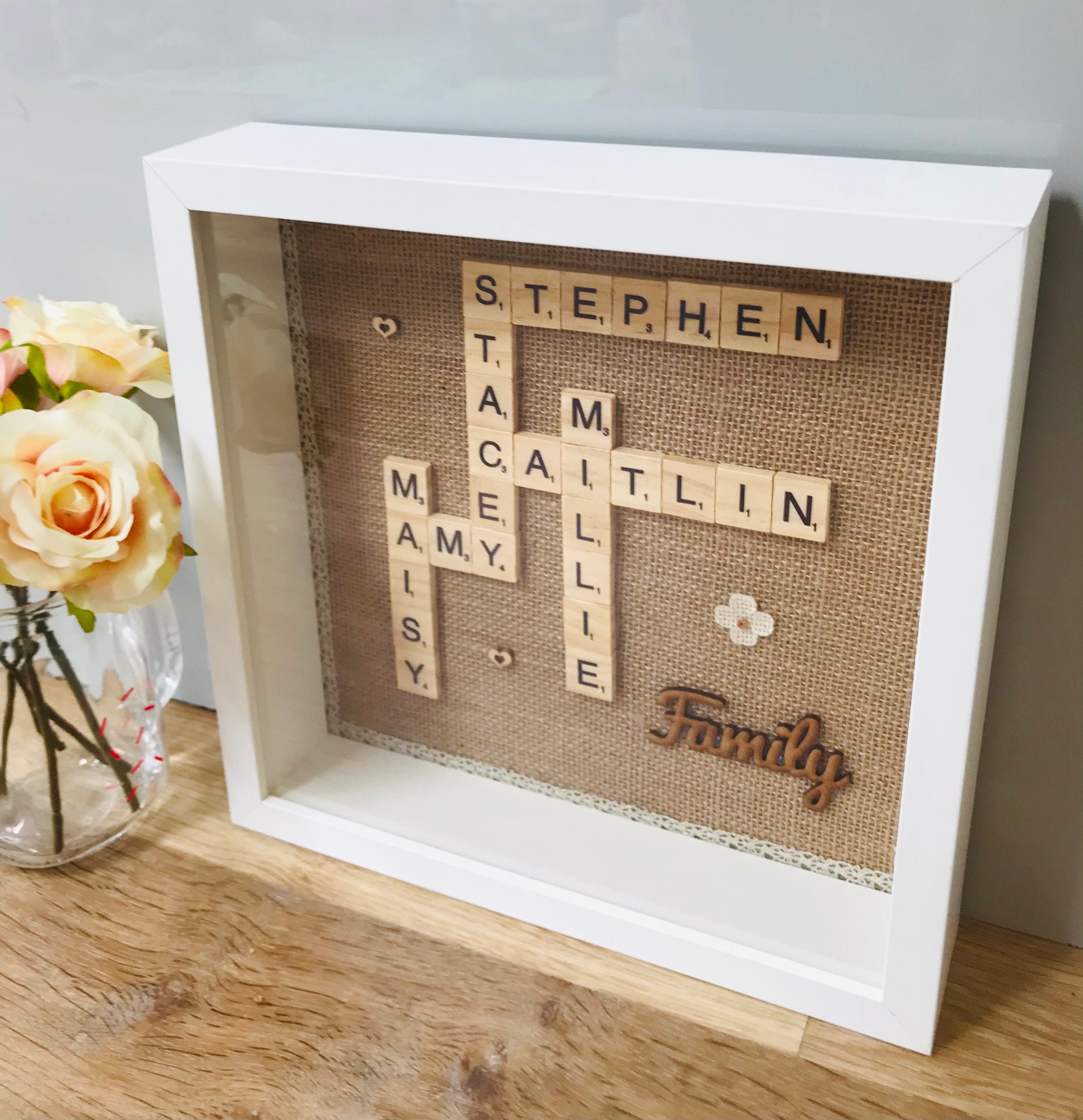 Personalised Family Scrabble Frame Personalised Gifts | Etsy