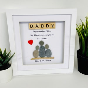 Fathers Day Gift, Daddy Pebble Art, Pebble Frame Gift, Personalised Dad ...