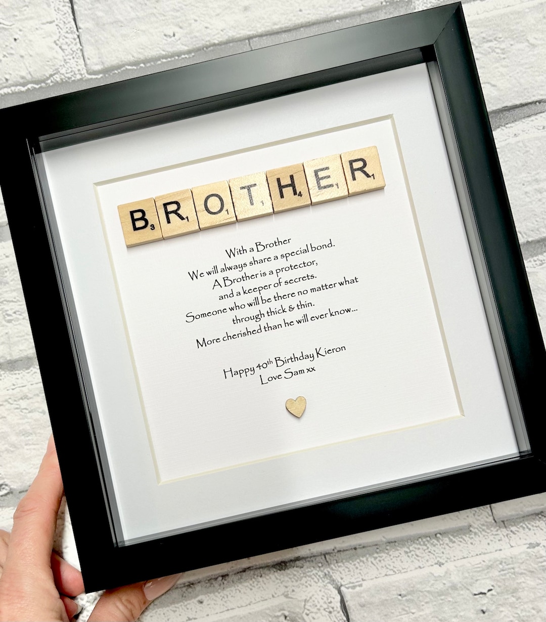 Personalised Brother Frame, Brother Gift for Christmas Personalised ...