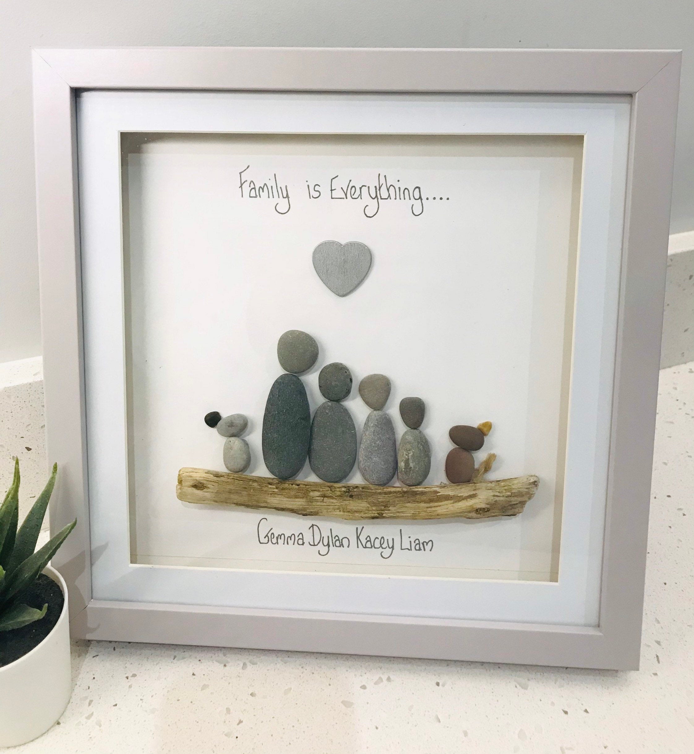 Family Pebble Frame Personalised Gifts Family Pebble Art - Etsy UK