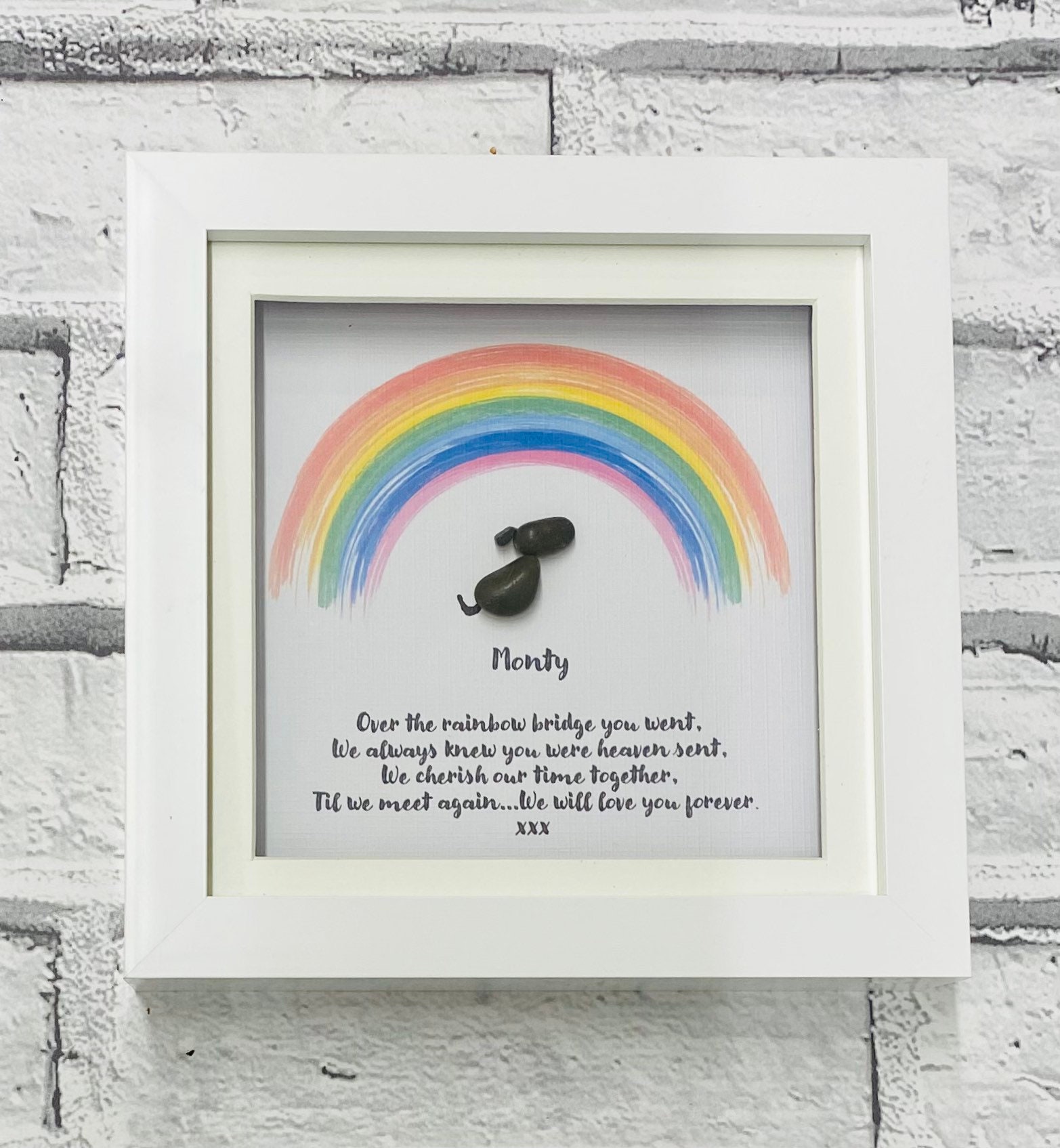 Rainbow Bridge Pebble Art Personalised Gifts Pet Gift Home | Etsy