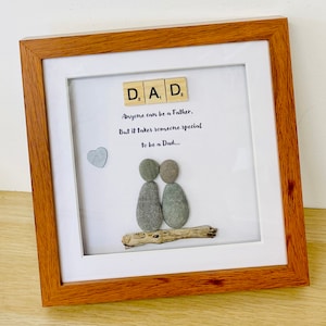 Fathers Day Gift, Daddy Pebble Art, Pebble Frame Gift, Personalised Dad ...
