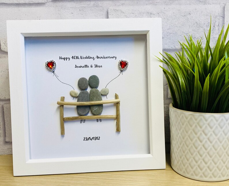 Ruby Wedding Anniversary Pebble Art Ruby Wedding Gift Ideas - Etsy UK