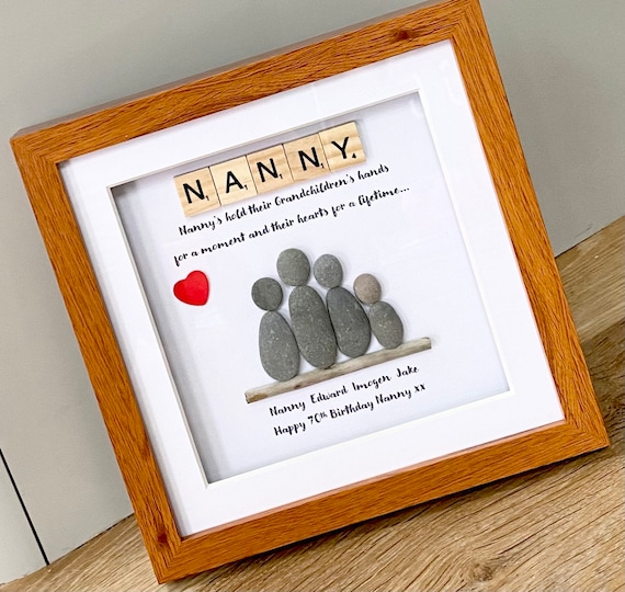 Nanny Pebble Frame Nanny Mothers Day Gift Personalised Gifts Family Pebble Art Gift for Nanny Mothers Day Gift Ideas Gifts for Her Etsy UK