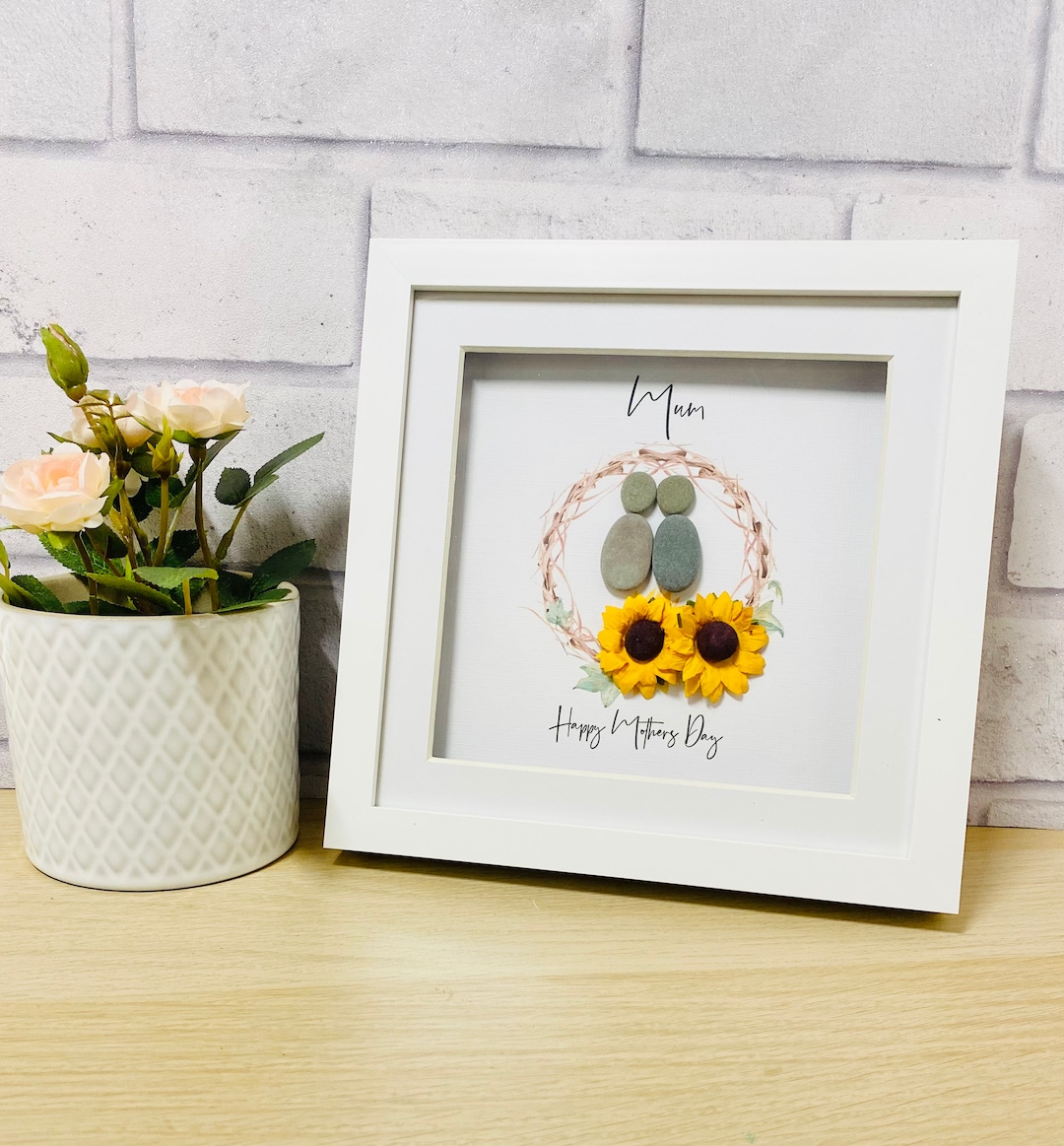 Mum Pebble Frame, Nan Pebble Frame, Personalised Gifts, Family Pebble ...