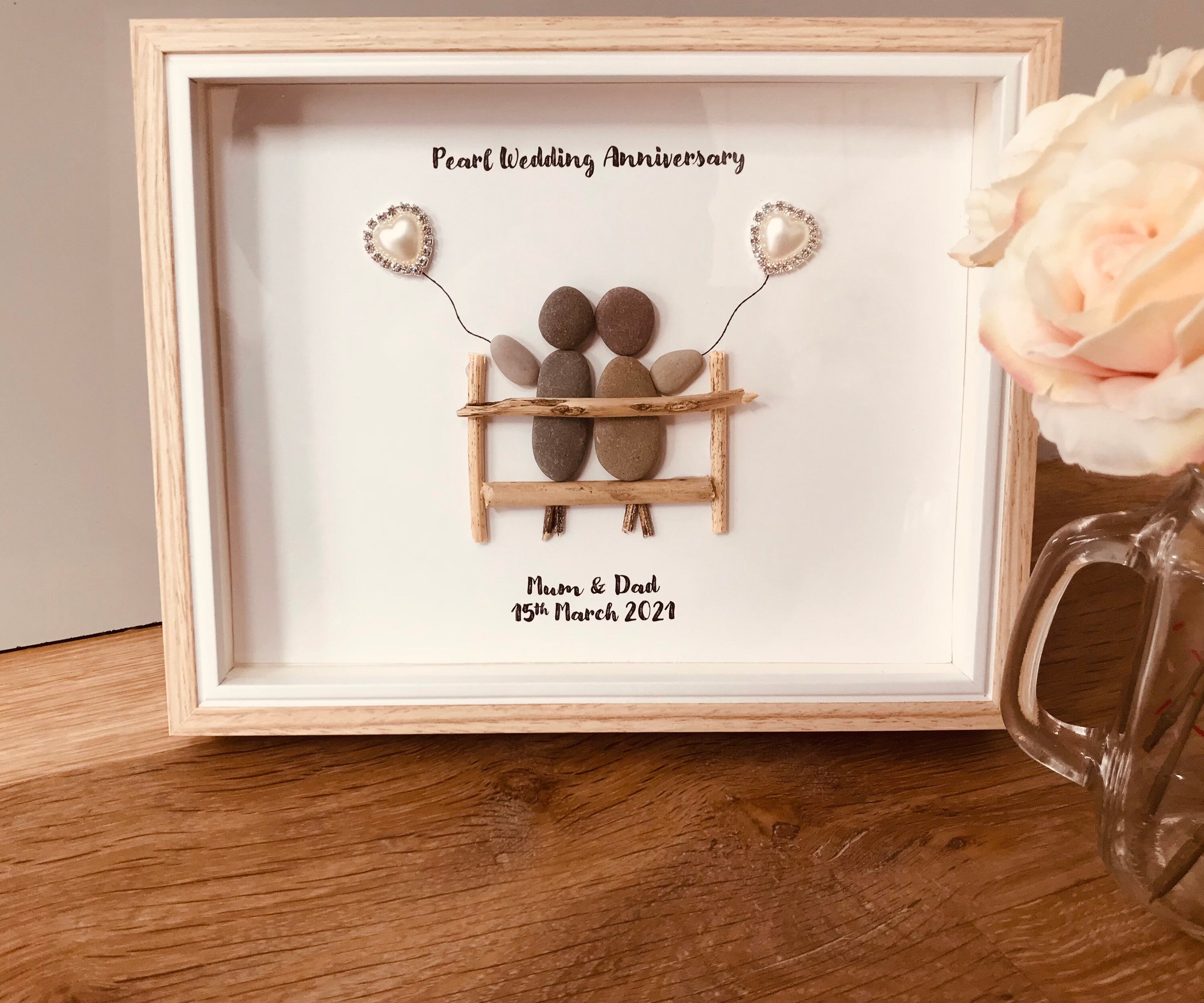 Ruby Wedding Anniversary Pebble Art Ruby Wedding Gift Ideas | Etsy UK