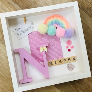 Rainbow Baby Frame, New Baby Gift, Birth Announcement Frame ...
