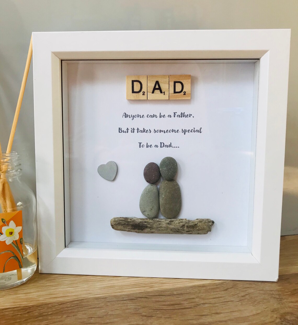 Fathers Day Gift Daddy Pebble Art Pebble Frame Gift | Etsy