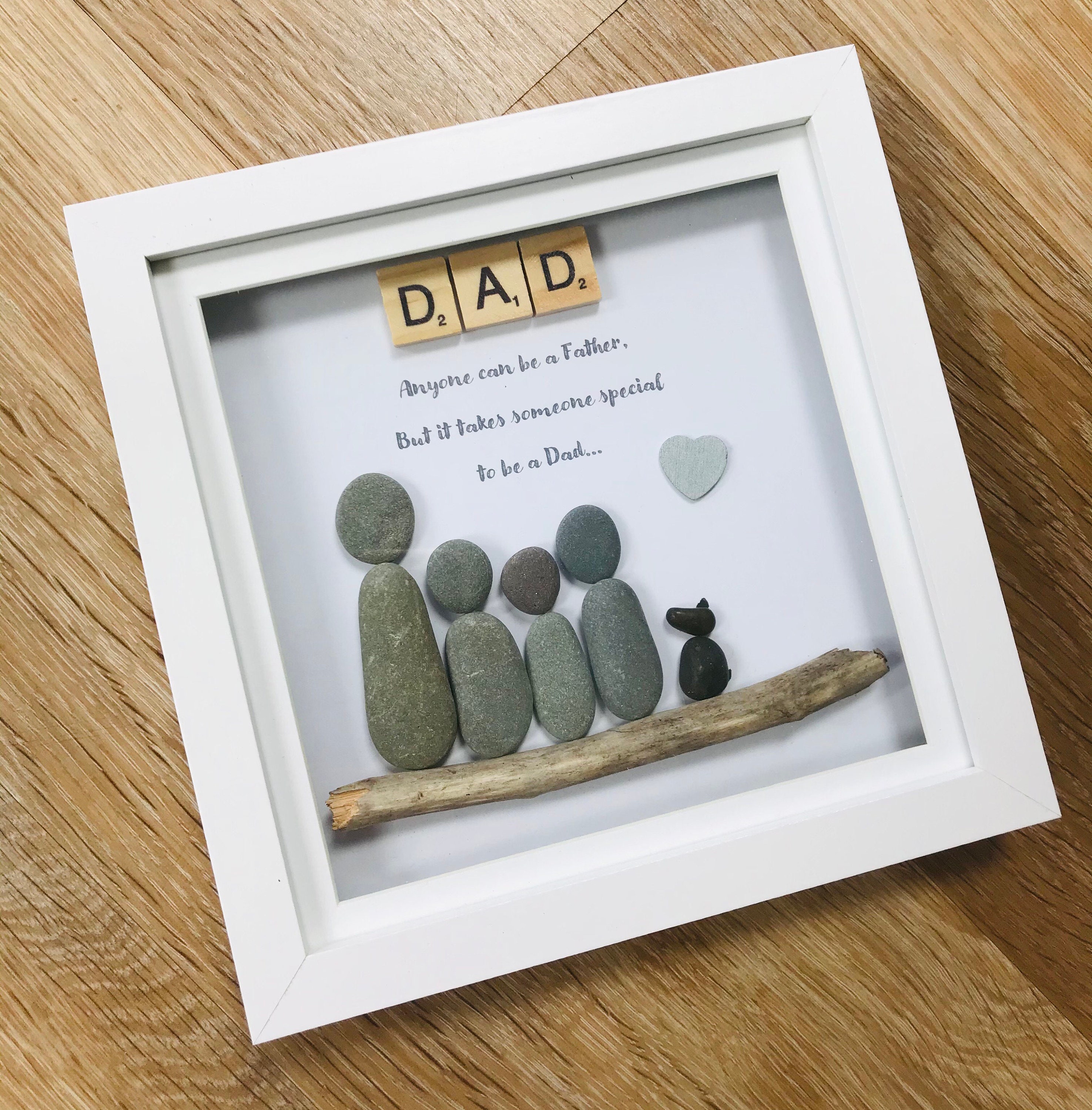Fathers Day Gift Daddy Pebble Art Pebble Frame Gift | Etsy