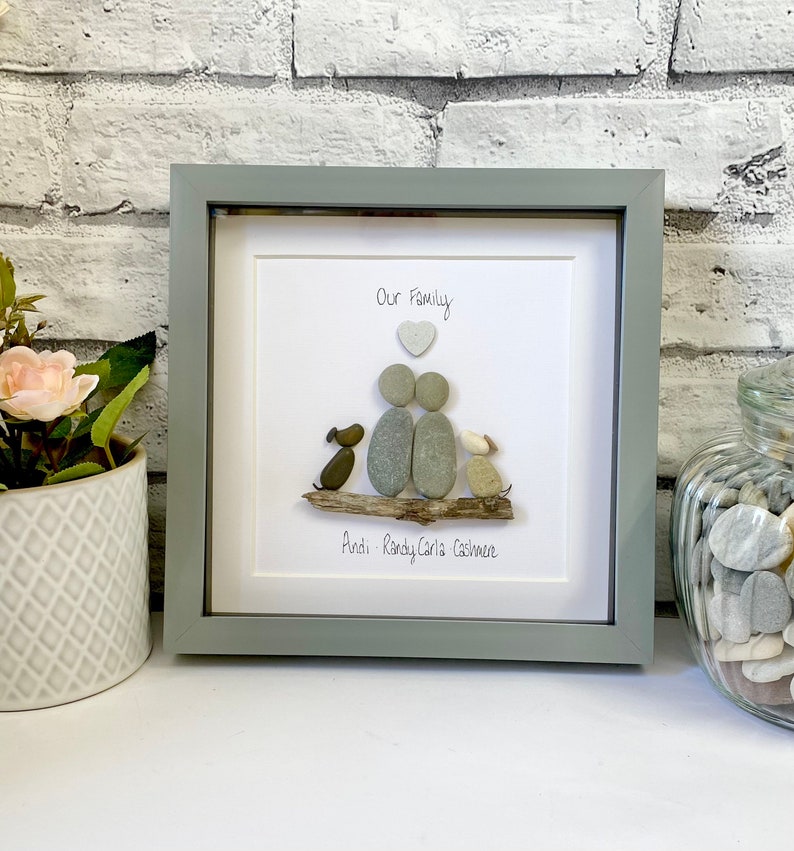 Pebble Art Family Pebble Frame Personalised Gifts Family - Etsy