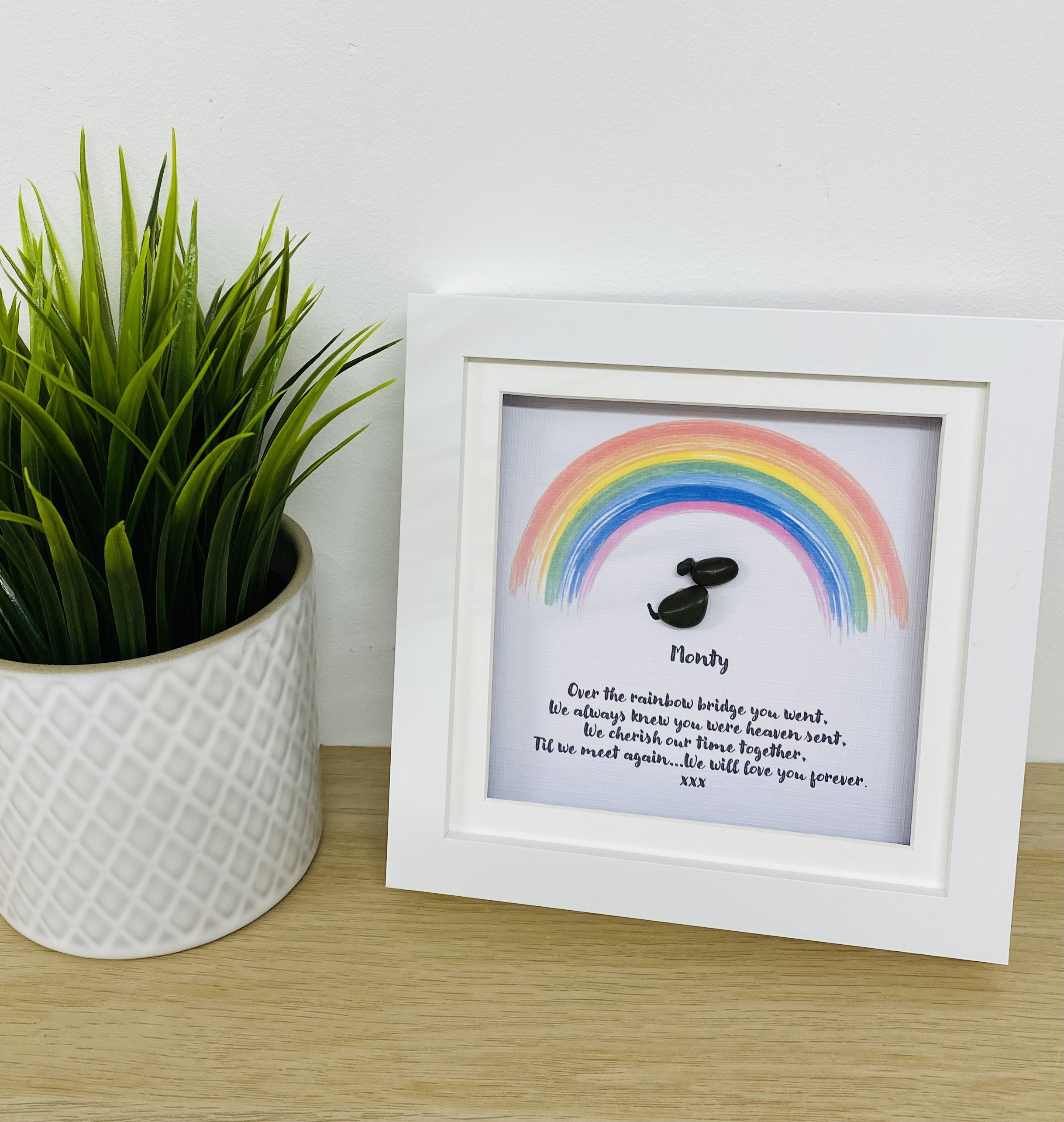 Rainbow Bridge Pebble Art Personalised Gifts Pet Gift Home | Etsy