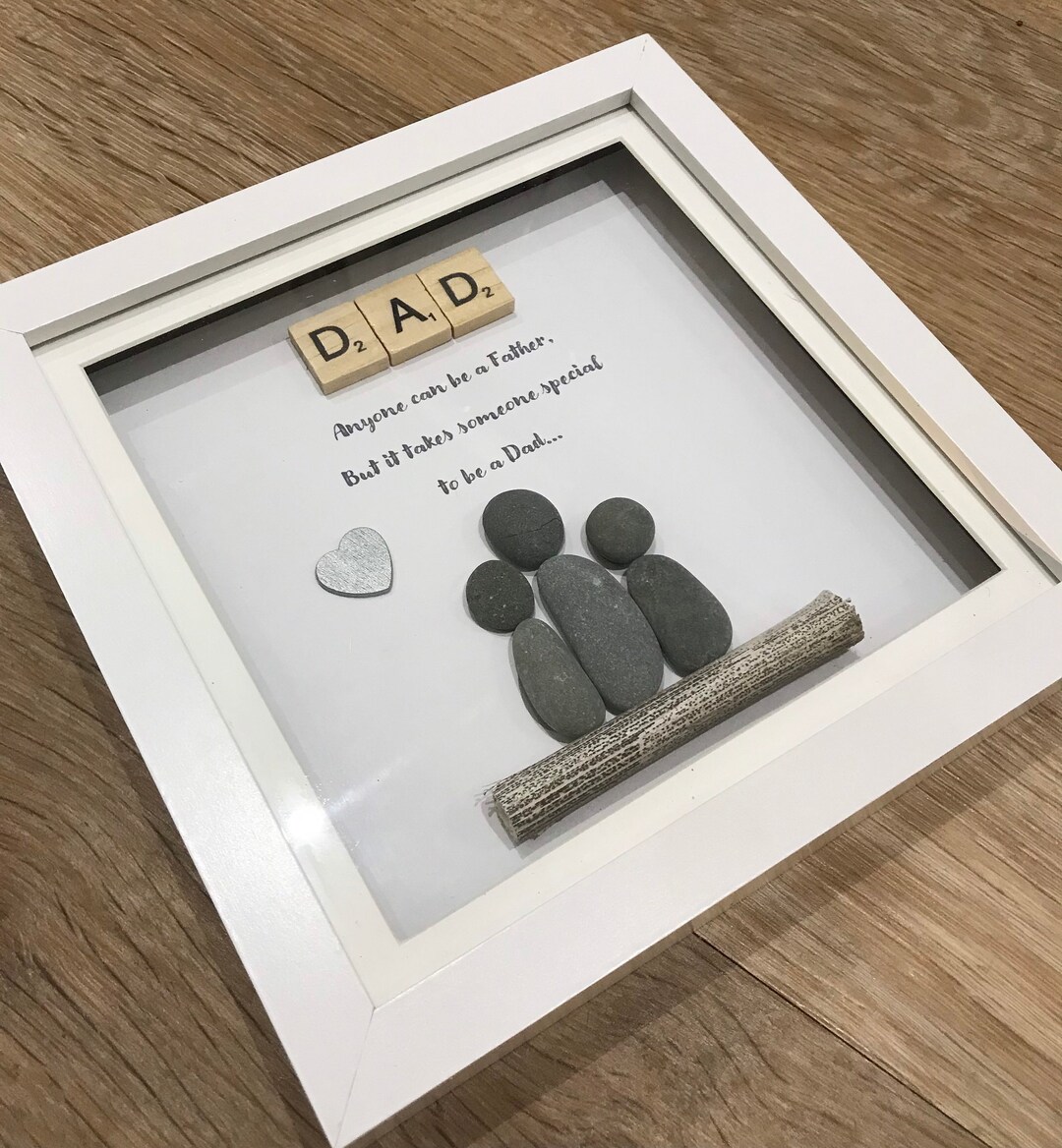 Fathers Day Gift, Dad Pebble Art, Pebble Frame Gift, Personalised Dad ...