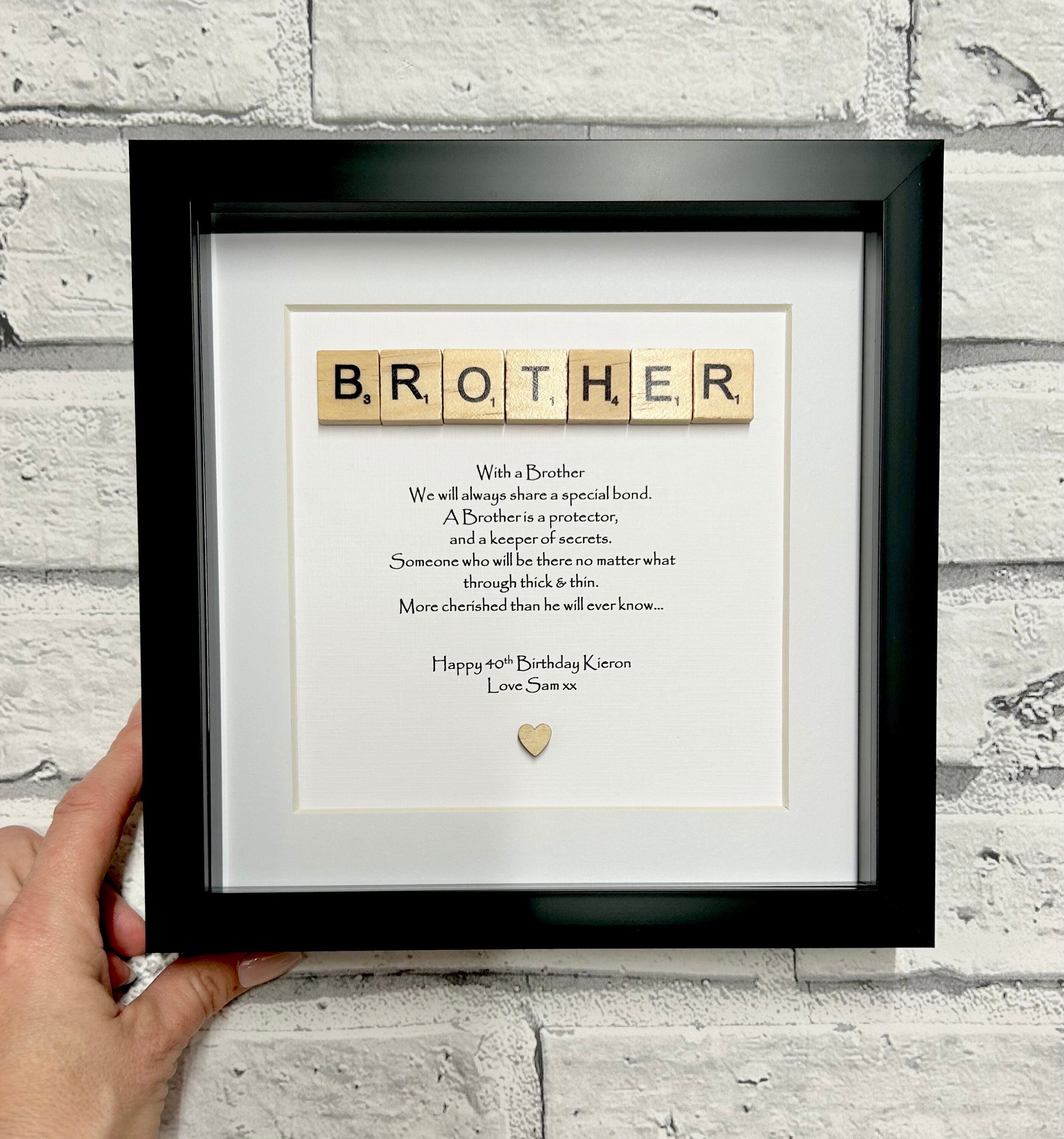 Personalised Brother Frame, Brother Gift for Christmas Personalised ...