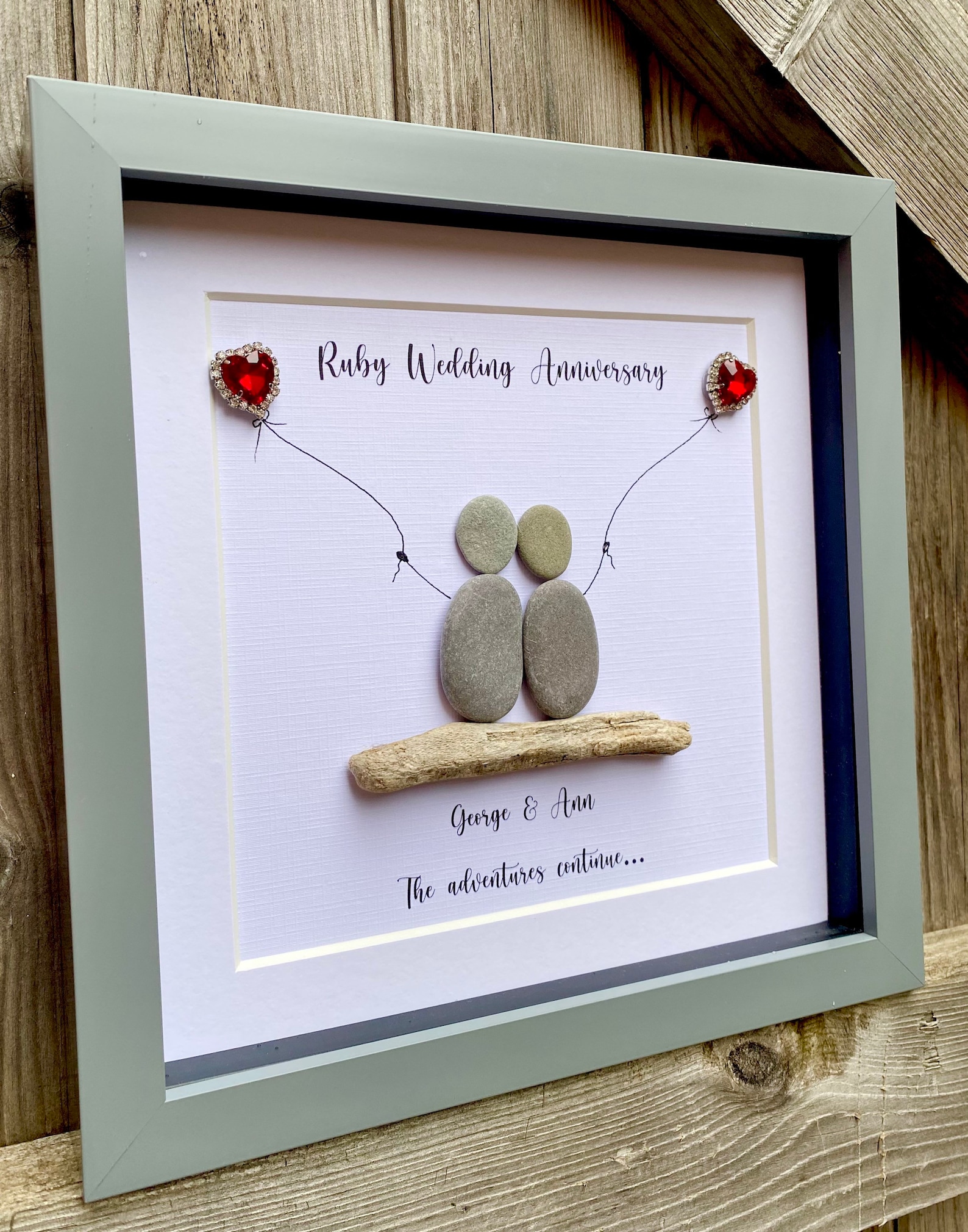 Ruby Wedding Anniversary Gift Pebble Art 40th Anniversary - Etsy UK
