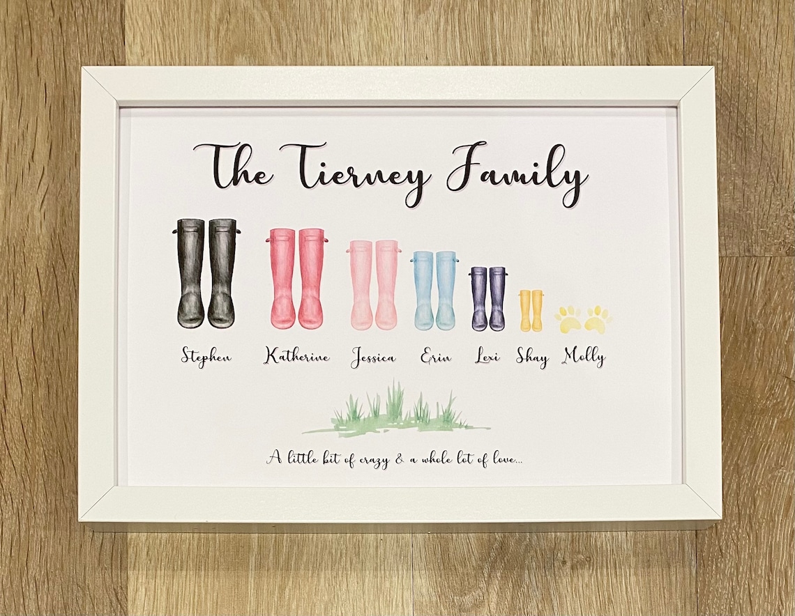 Wellie Boot Family Print Wellies Family Print Wellie Boot - Etsy