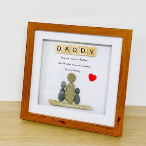 Fathers Day Gift, Daddy Pebble Art, Pebble Frame Gift, Personalised Dad ...