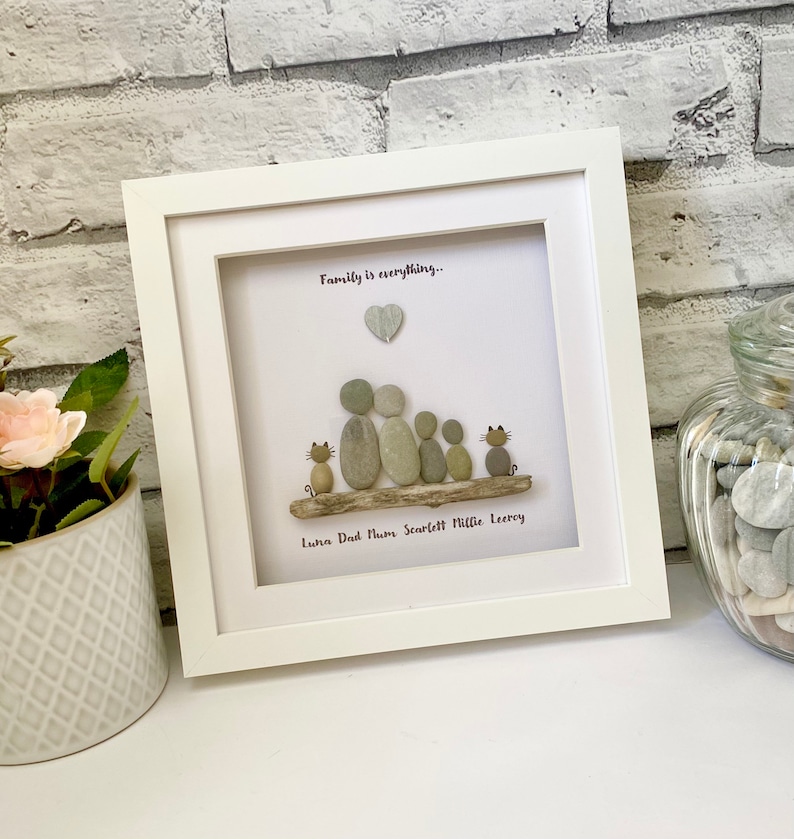 Pebble Art Family Pebble Frame Personalised Gifts Family - Etsy