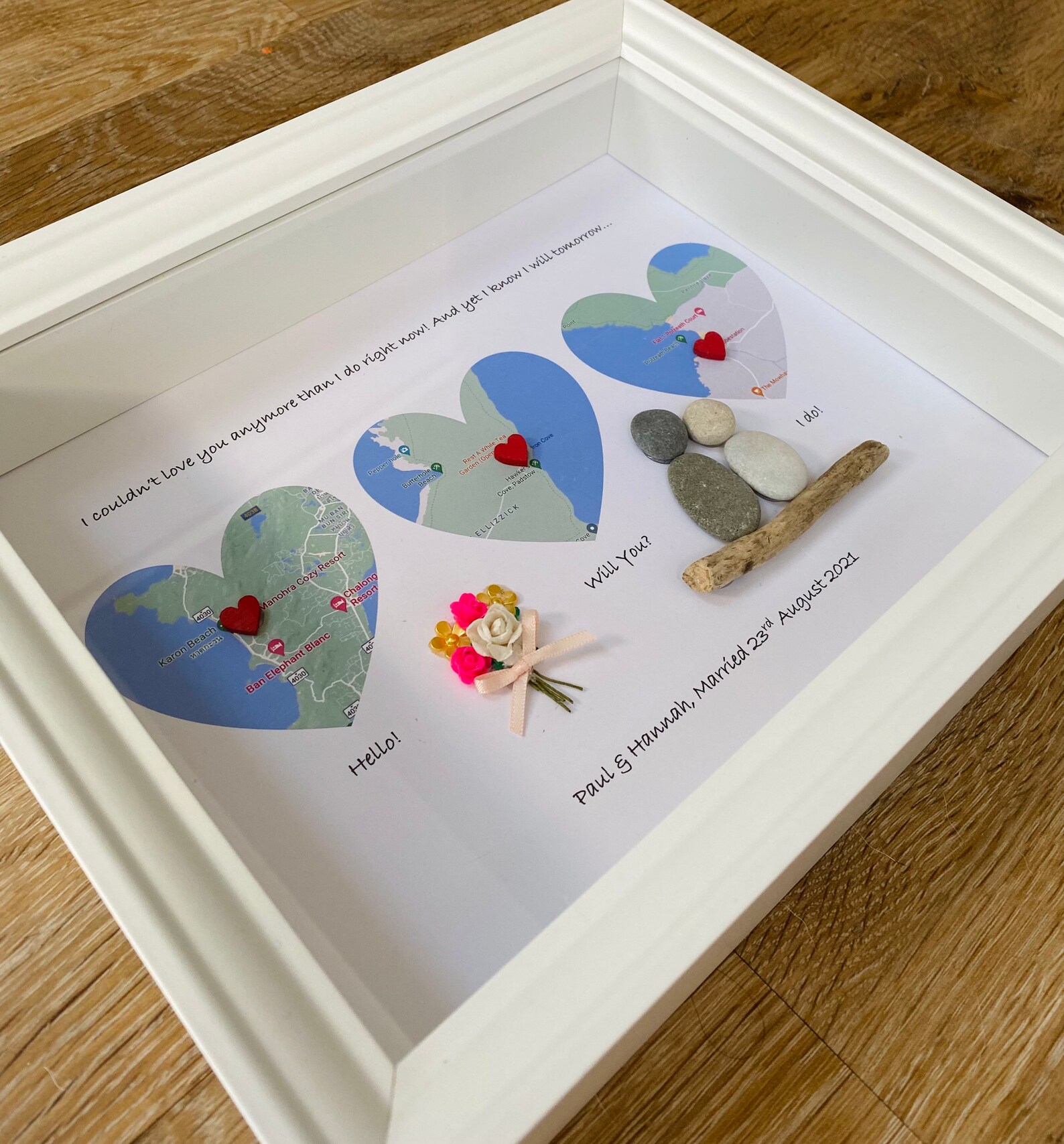 Personalised Wedding Location Frame Wedding Map Frame | Etsy UK