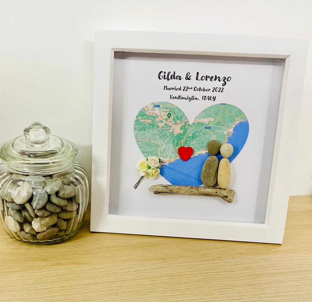 Personalised Wedding Location Frame, Wedding Map Frame, Personalised ...