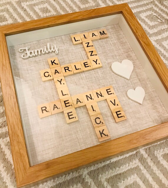 Personalised Family Scrabble Frame Personalised Gifts | Etsy