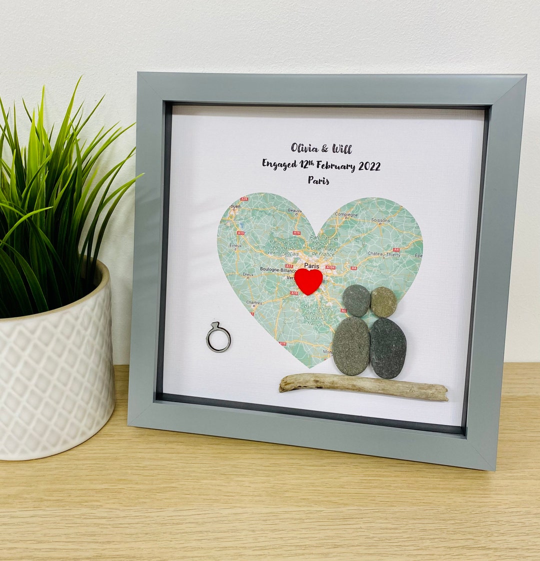 Personalised Engagement Gift, Engagement Print, Engagement Map ...