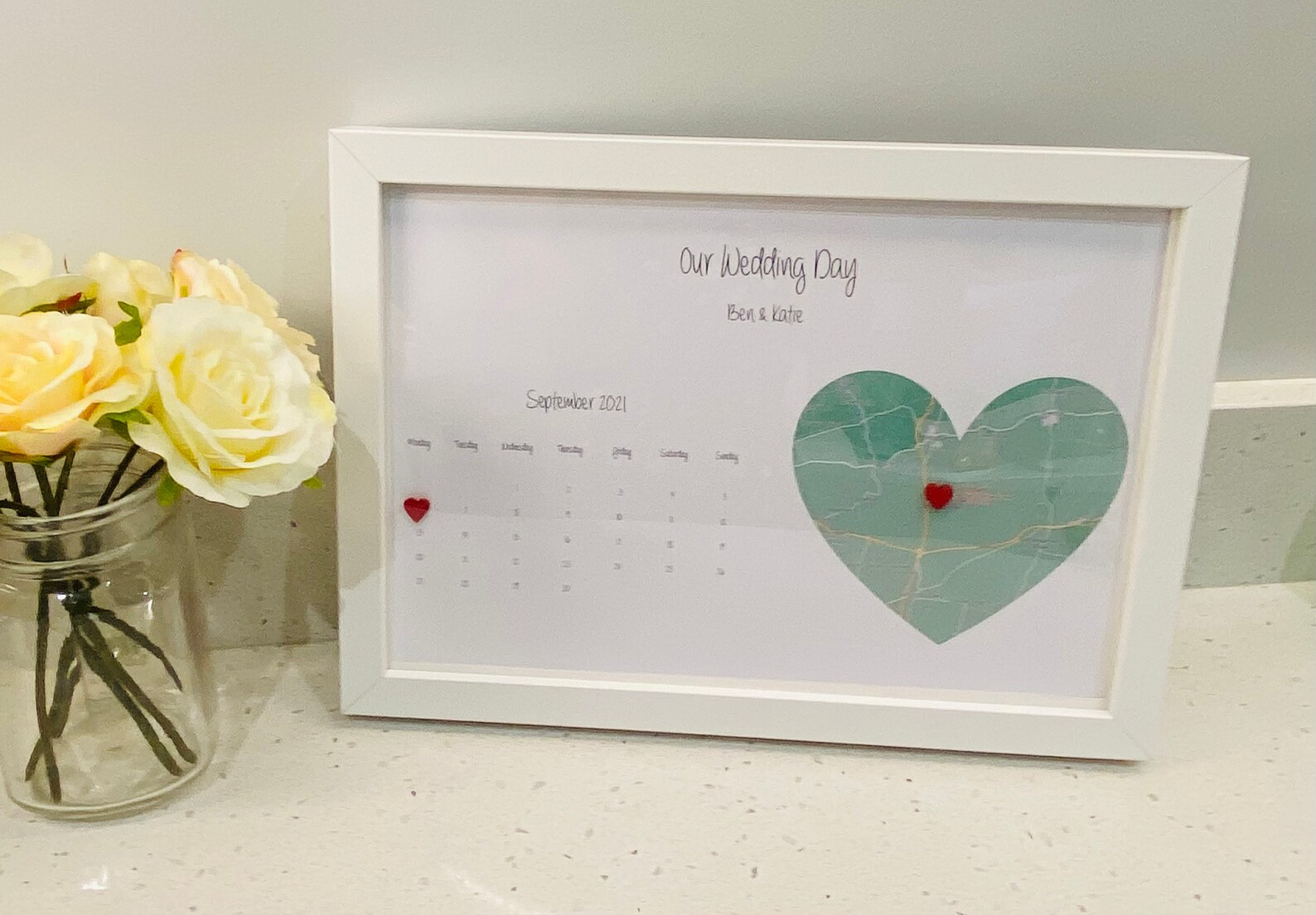 Wedding Location Map Frame Personalised Engagement Gift - Etsy