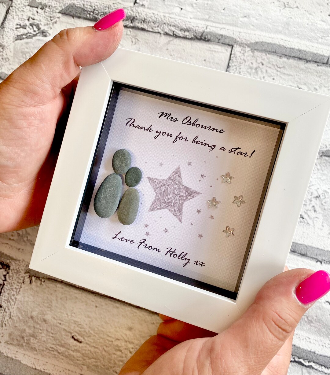 Teacher Gift - Thank You Teacher - Teacher Pebble Art - Personalised ...