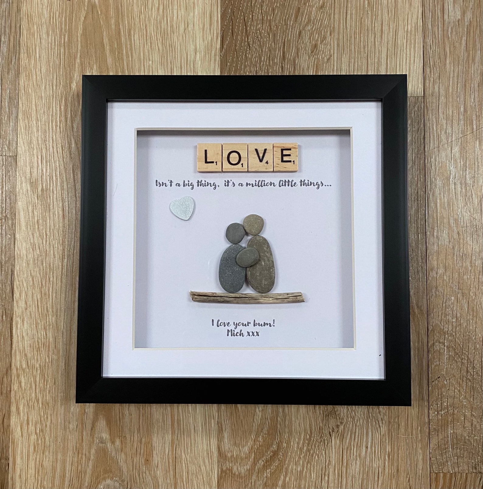 Love Pebble Art, Personalised Gifts, Couple Pebble Art, Gift for ...