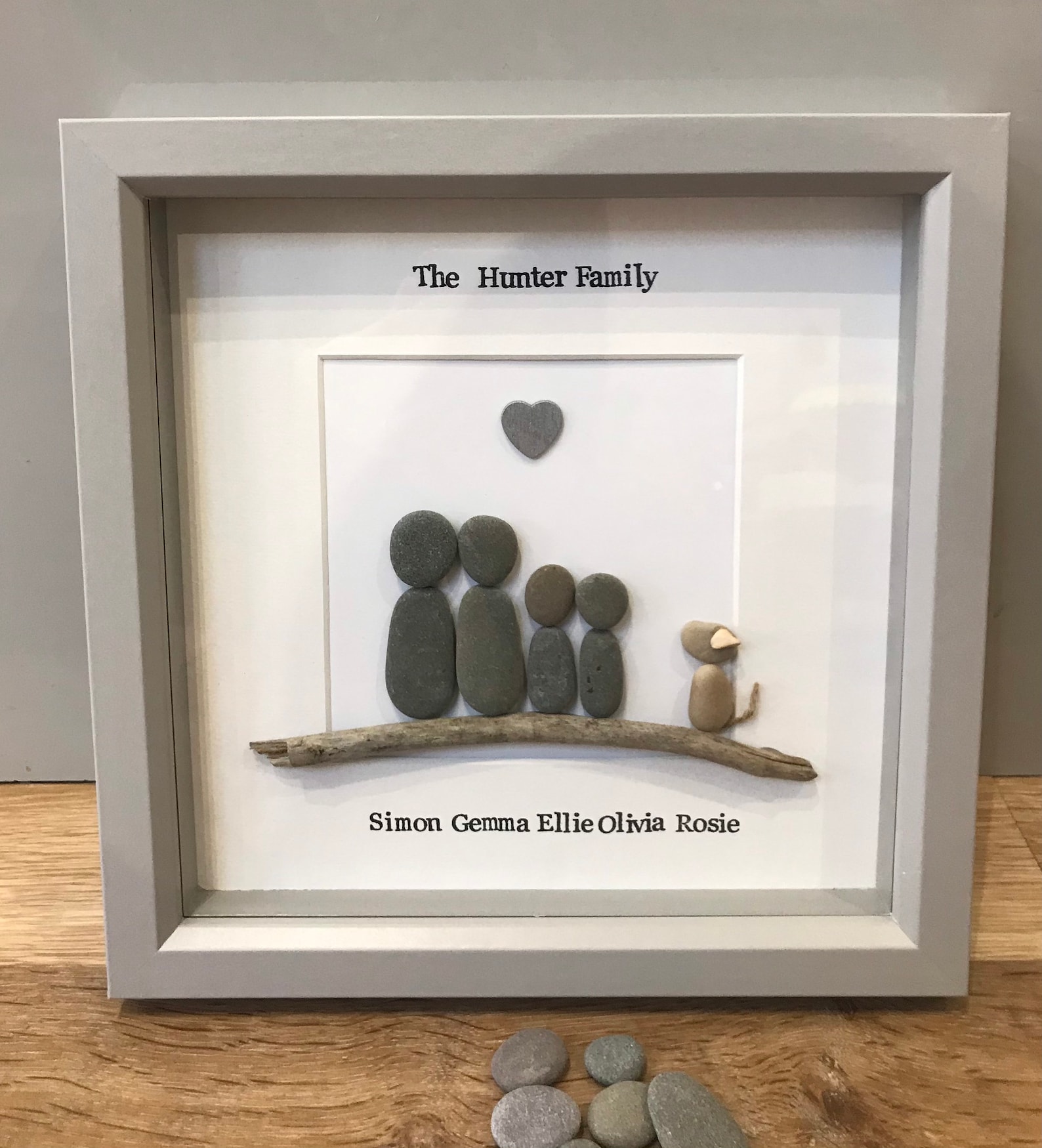 Family Pebble Frame Personalised Gifts Family Pebble Art - Etsy UK