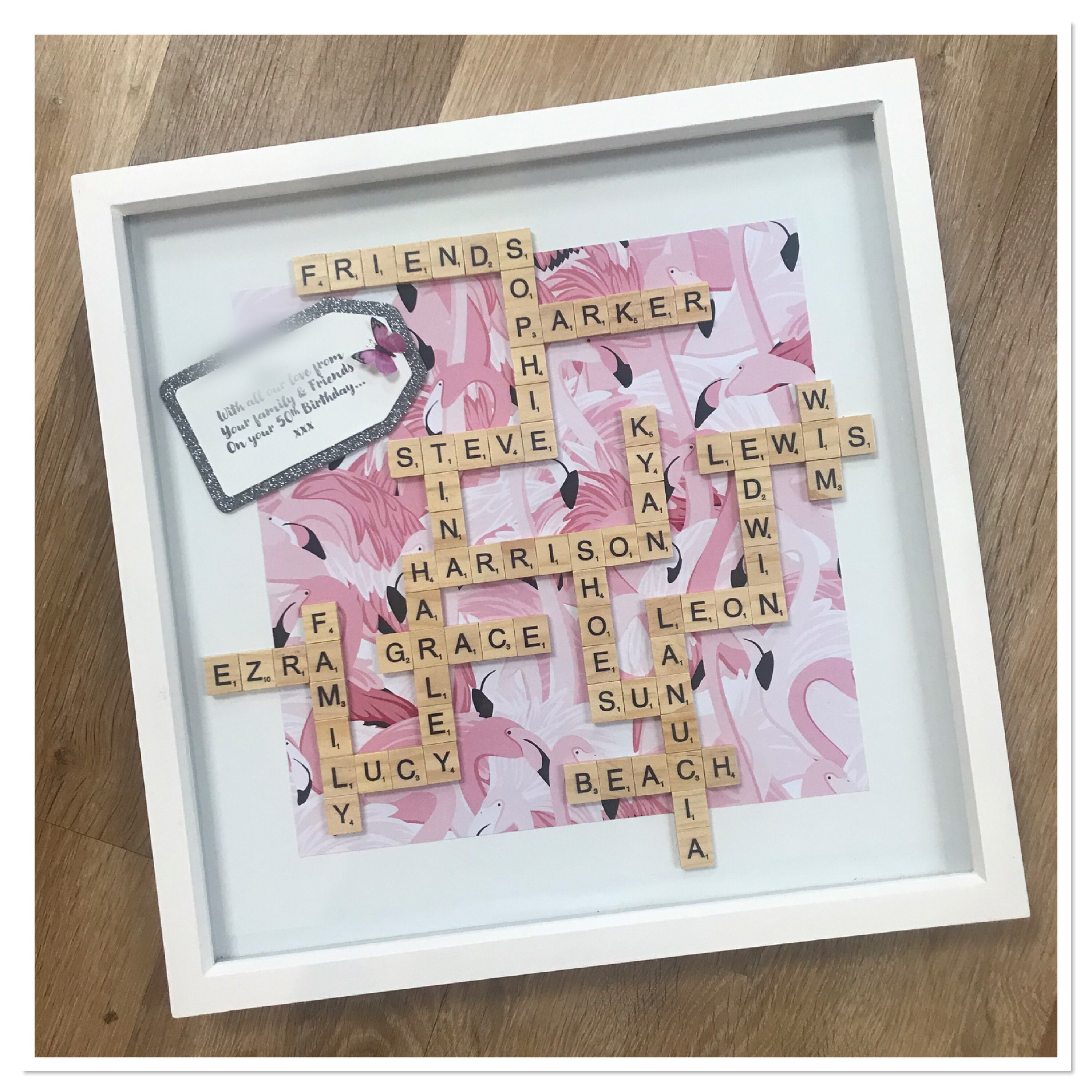 60th Birthday Scrabble Frame Personalised Gift Family - Etsy