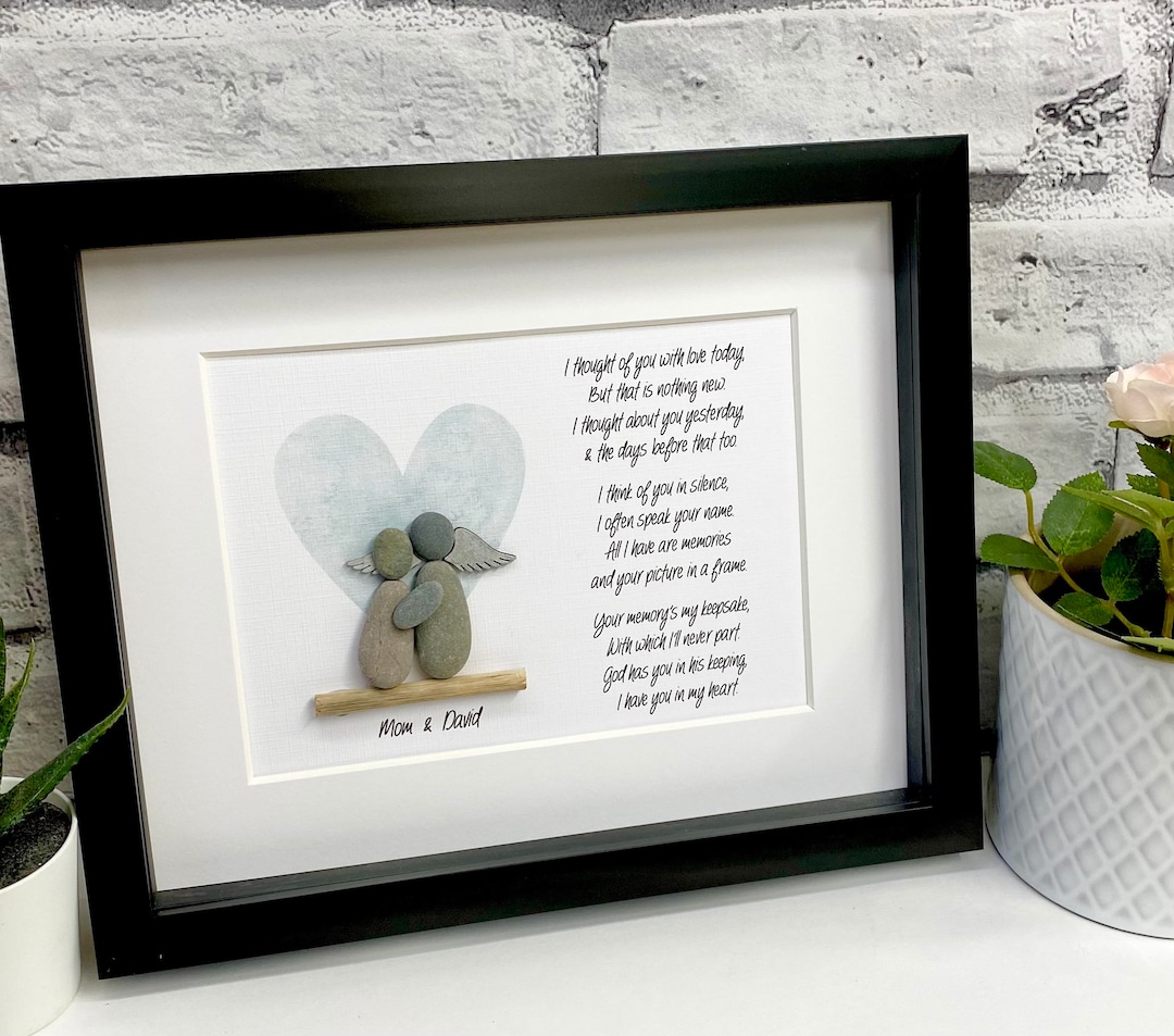 Memorial Pebble Frame, Personalised Gifts, Bereavement Gift, Pebble Art ...