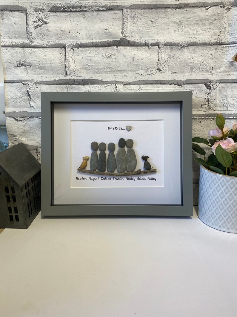 Family Pebble Frame Personalised Gifts Family Pebble Art - Etsy