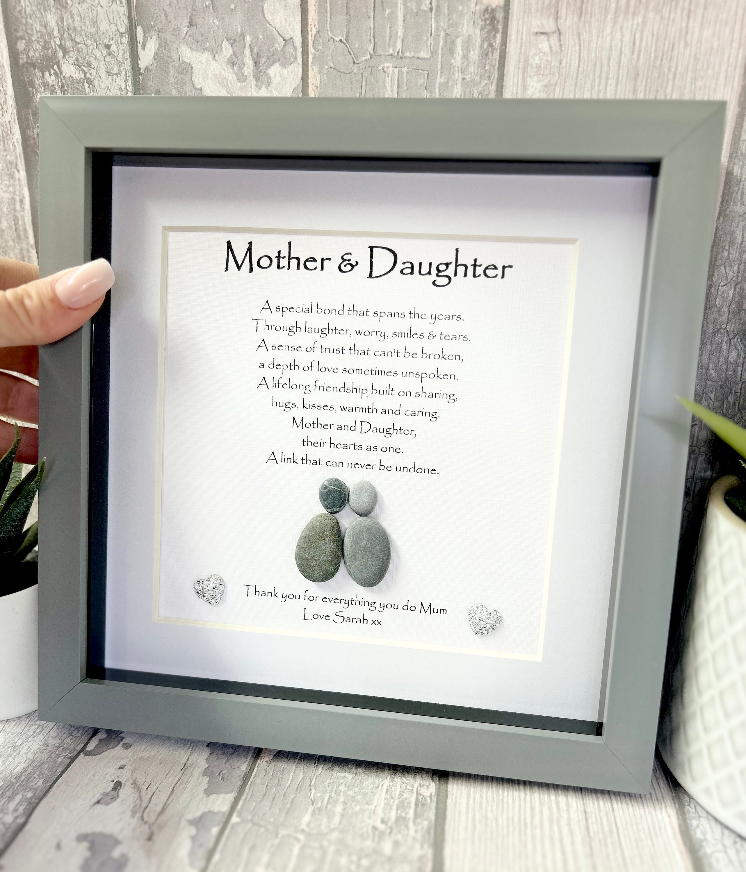 Personalised Mum Frame, Daughter Mum Frame, Pebble Art, Gifts For, Mum ...